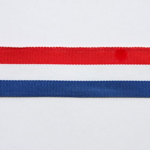 Lint 10 mm streep rood wit blauw per meter - Hobbydoos.nl